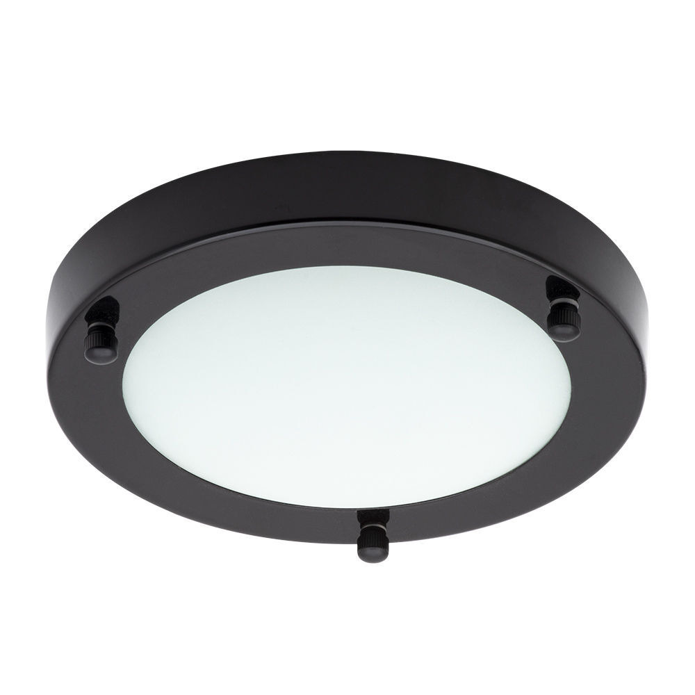 Mari 12 Watt Small LED Flush Bathroom Ceiling Light - Satin Black by ...