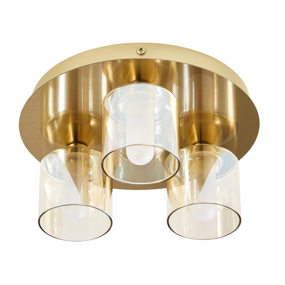 Sylvia 3 Light Bathroom Ceiling Spotlight Plate - Satin Brass by ...