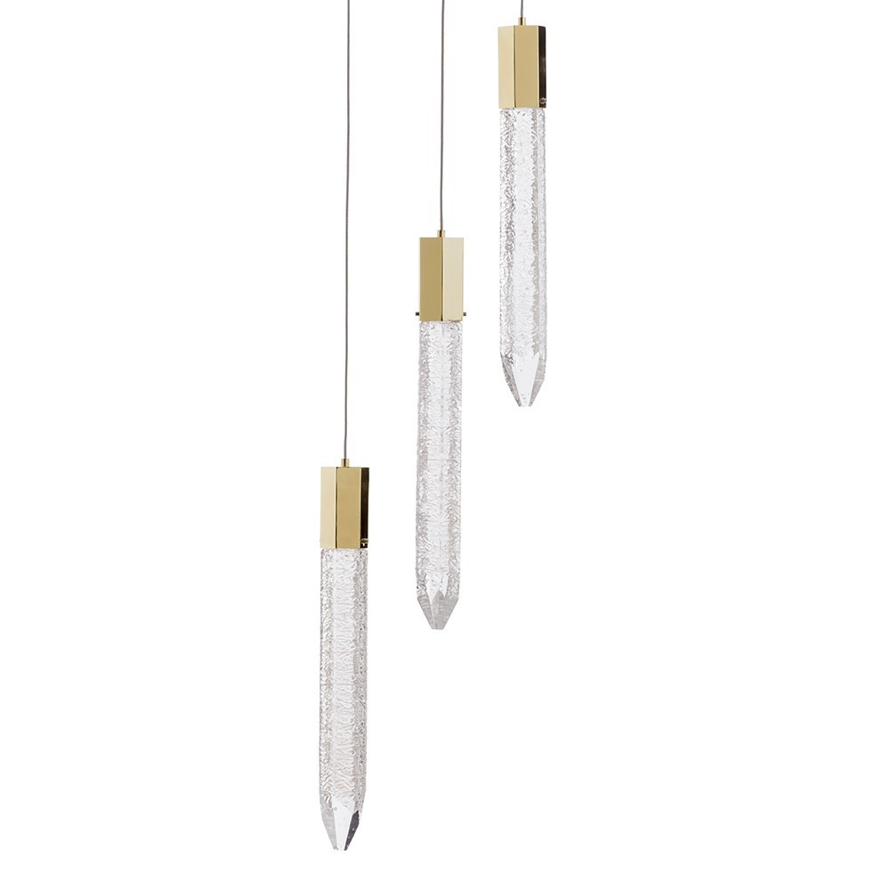 Visconte Krypto-Lampada 3 Light Round Ceiling Pendant - Gold by ...