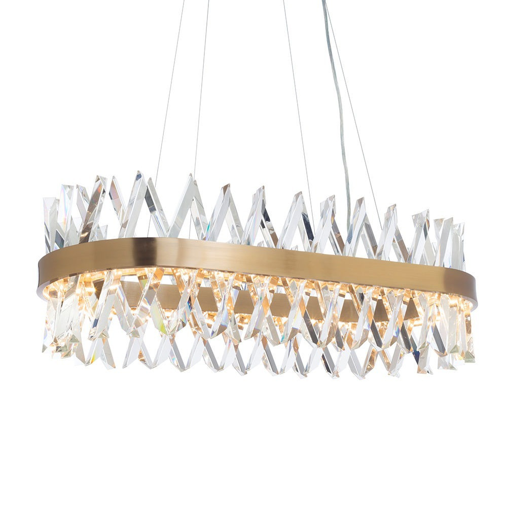 Visconte Flusso Oval Adjustable Ceiling Pendant Light - Antique Brass ...