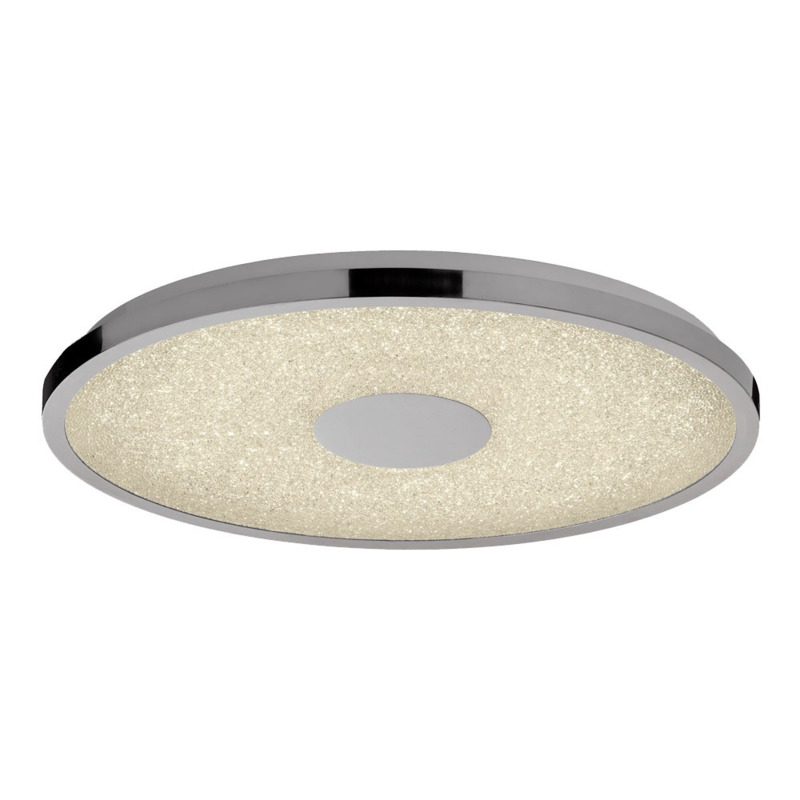 Visconte Spirale Flush 48cm LED Remote Control Ceiling Light - Chrome ...