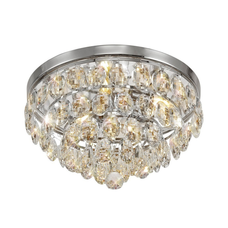 Visconte Maine 3 Light Crystal Flush Ceiling Light - Chrome by ...