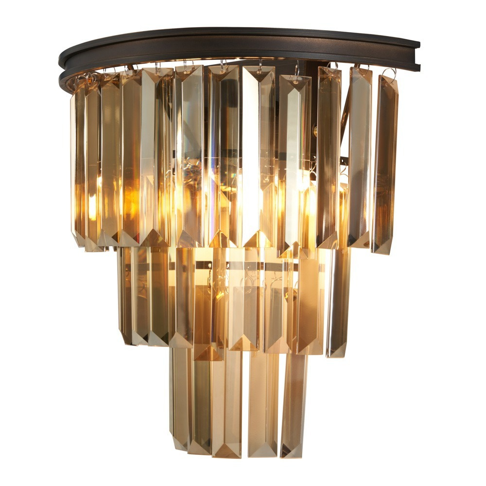 Visconte Ingot 3 Tier Crystal Wall Light - Bronze by litecraft ...
