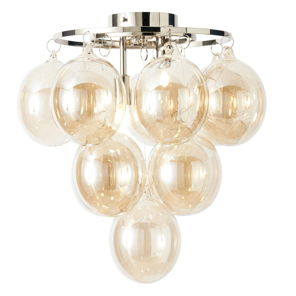 Visconte Maiori Small Flush Ceiling Light with Champagne Shades ...