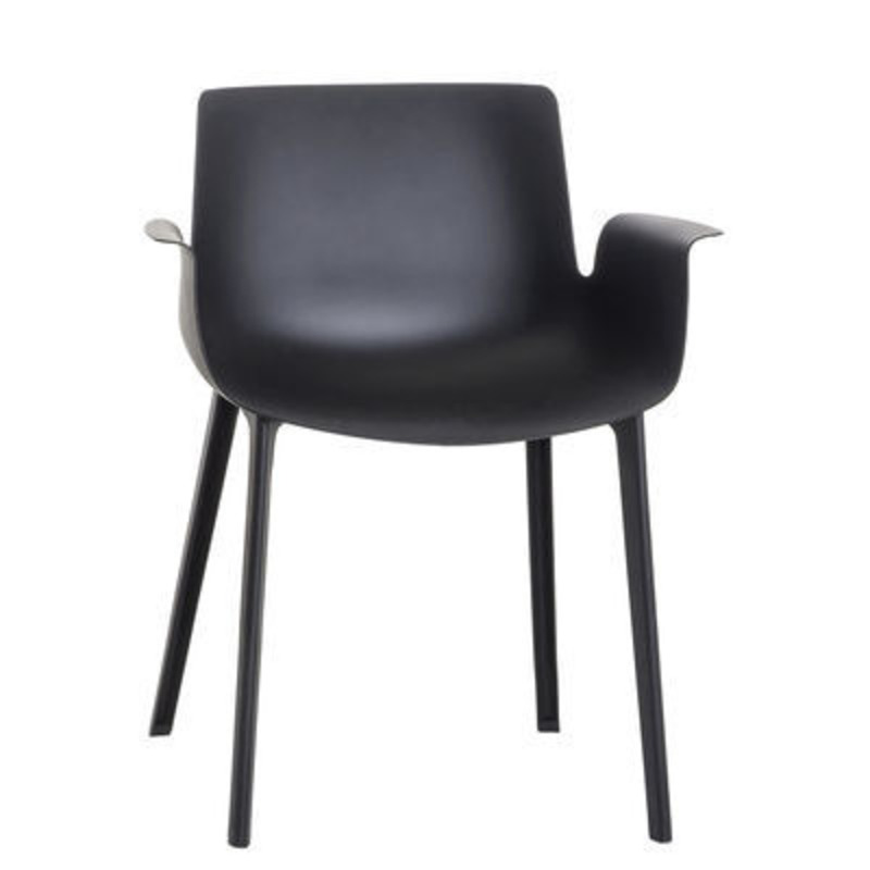 Piuma Armchair - Plastic by Kartell Black by Made in Design | ufurnish.com