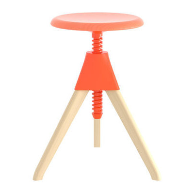 Jerry Stool - / H 50 to 66 cm - Wood & plastic by Magis Orange by Made ...