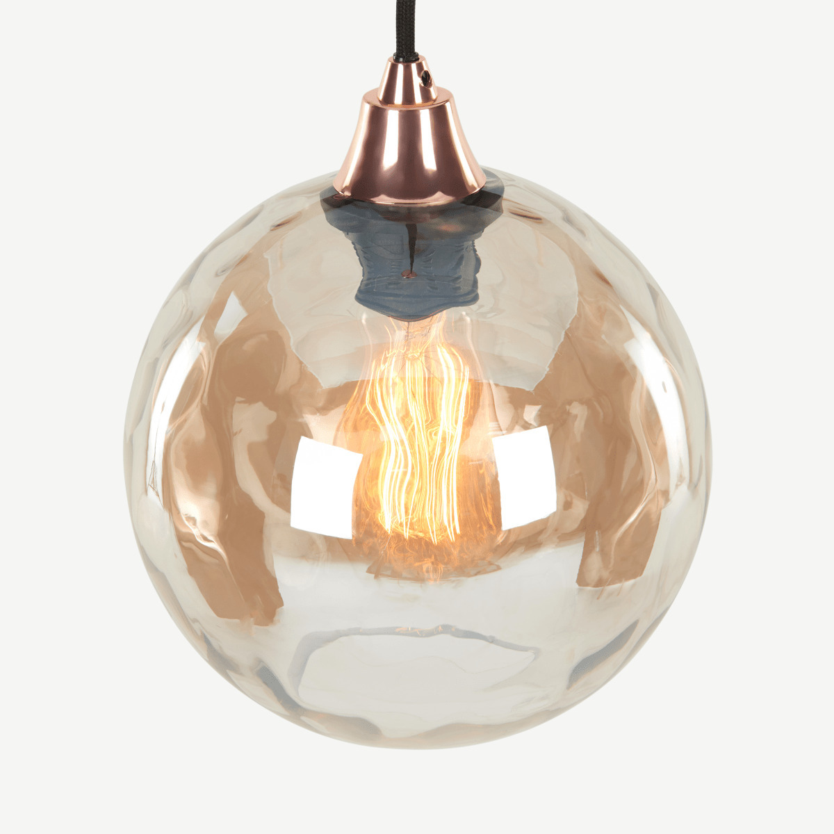 Ilaria Pendant Light Shade Round, Champagne by Made.com | ufurnish.com