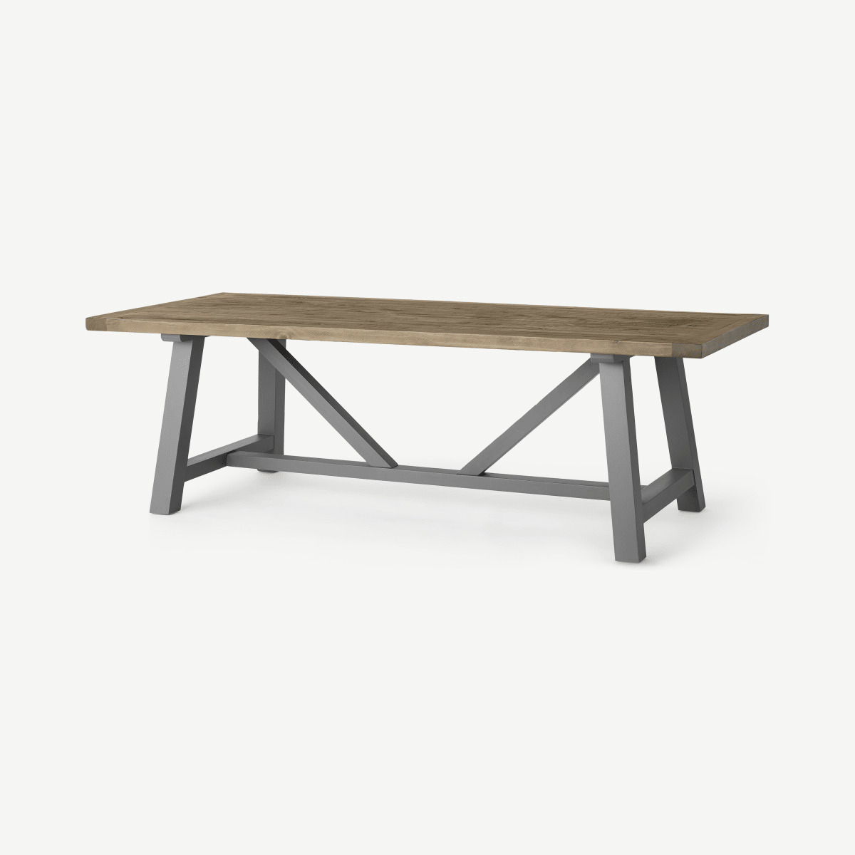 Iona 10 Seat Dining Table, Solid Pine & Grey by Made.com | ufurnish.com