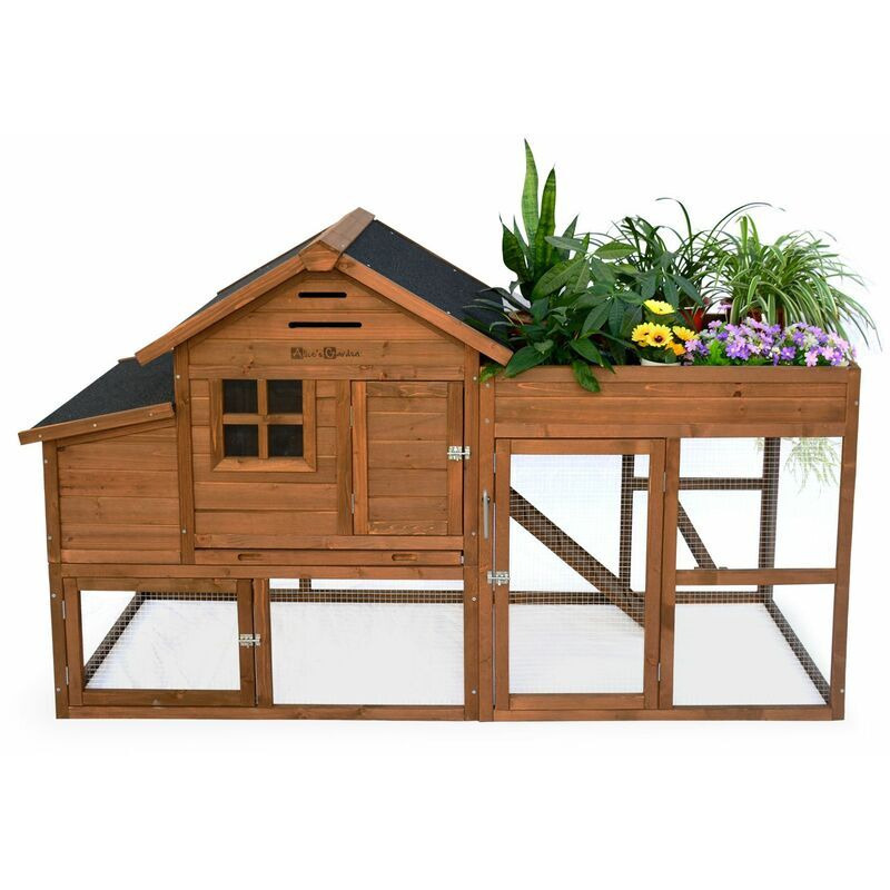 Alice's Garden - Wooden chicken coop with integrated planter - campine ...