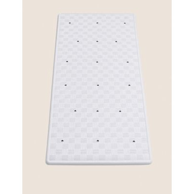 M&S Rubber Rectangular Non Slip Shower Mat - White, White by Marks ...