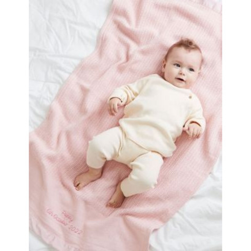 My 1St Years Personalised Cellular Blanket - Ivory, Ivory,Pink,Grey by ...