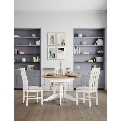 M&S Padstow Round 4-6 Seater Extending Dining Table - Ivory, Ivory by ...