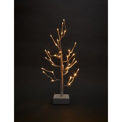M&S Light Up Mini Tree - White, White by Marks & Spencer | ufurnish.com