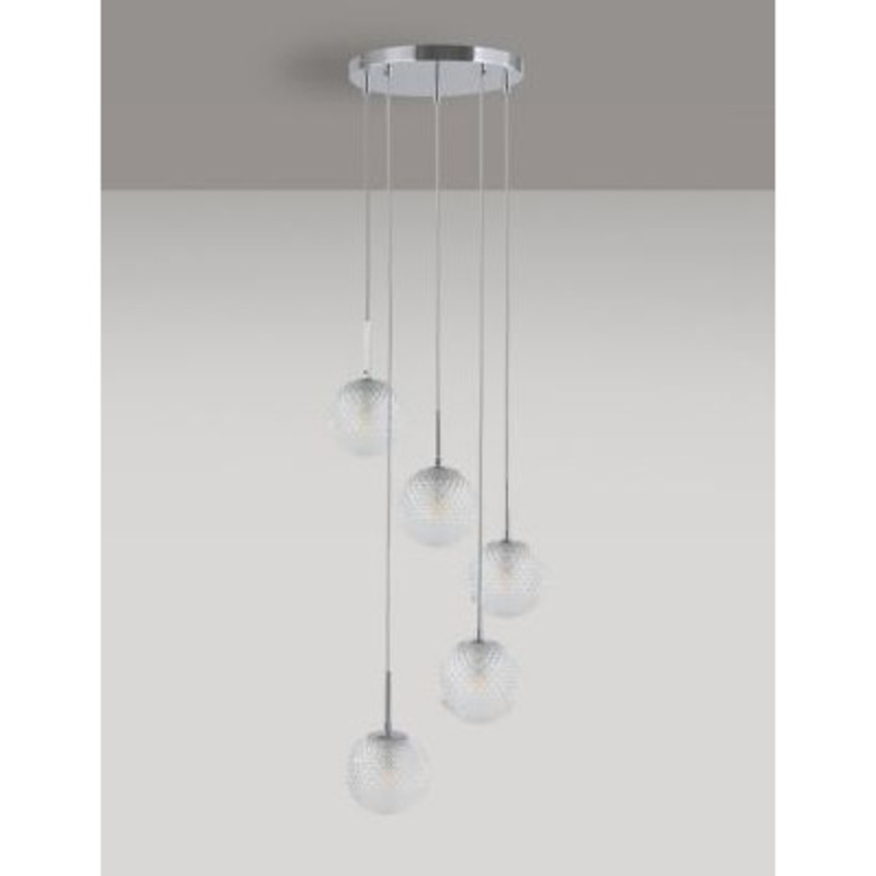 M&S Glass Cluster Ceiling Light - Chrome, Chrome by Marks & Spencer ...