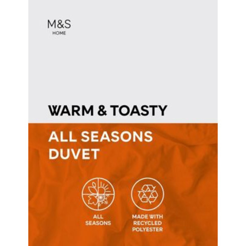 M&S Warm and Toasty All Seasons 15 Tog Duvet - DBL - White, White by ...