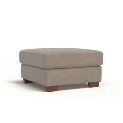 M&S Carlton Large Leather Footstool - STFTS - Mushroom, Mushroom ...