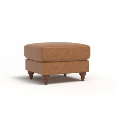 M&S Rowan Leather Footstool - STFTS - Chocolate, Chocolate,Teak by ...