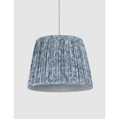 M&S Pomegranate Pleated Tapered Lamp Shade - Blue, Blue by Marks ...