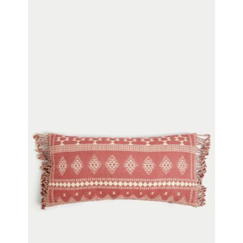 M&S X Fired Earth Jaipur Bassi Woven Outdoor Bolster Cushion - Dusty ...