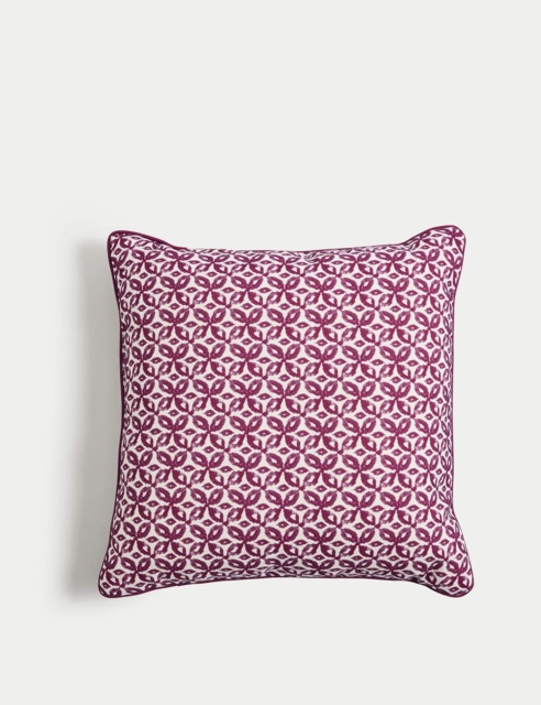 M&S Set of 2 Geometric Outdoor Cushions - Purple Mix, Purple Mix,Teal ...