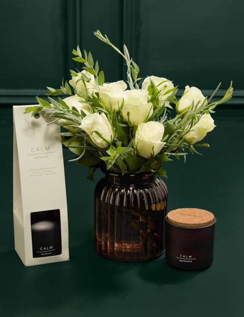 M&S Collection Mother's Day Calming Bouquet in Vase with Candle ...