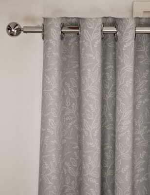 M&S Collection Pure Cotton Floral Eyelet Curtains - EW90 - Light Blue ...