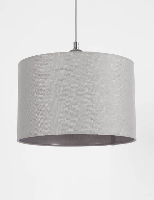 M&S Collection Textured Drum Lamp Shade - Light Grey, Light Grey ...