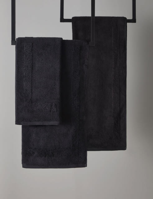 M&S X Kelly Hoppen Border Terry Towel - EXL - Black, Black by Marks ...