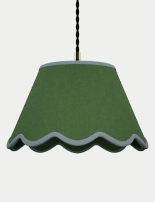 M&S Large Scallop Trim Lamp Shade - Pink, Green,Red,Light Green,Navy ...