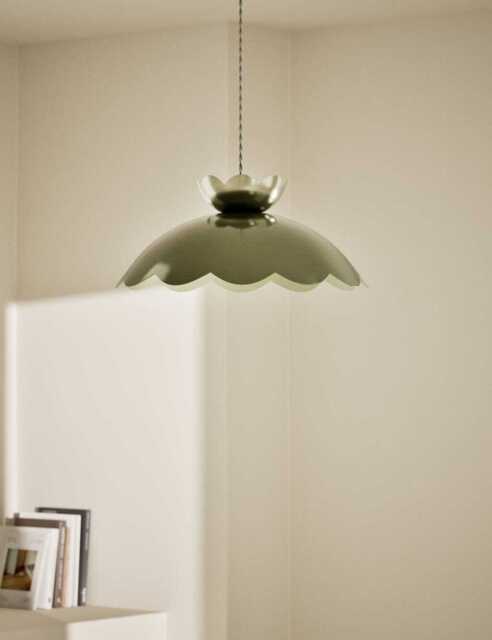 M&S Collection Scallop Edge Easy Fit Ceiling Lamp Shade - Antique Brass ...