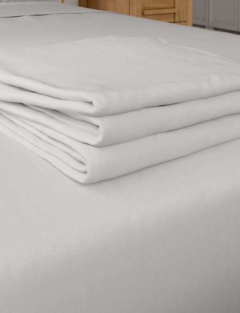 M&S Comfortably Cool Lyocell Rich Flat Sheet Light Grey by Marks ...