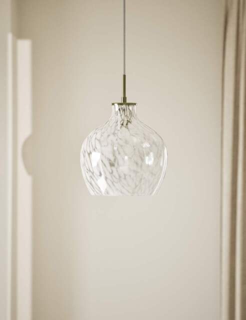M&S Confetti Glass Pendant Ceiling Light White by Marks & Spencer ...
