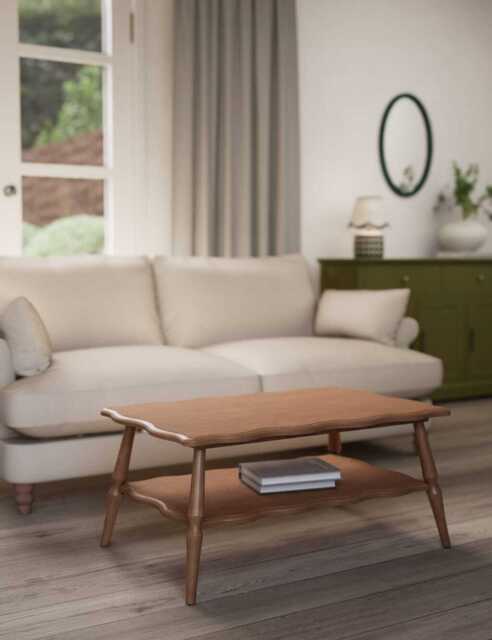 M&S Collection Scalloped Coffee Table - Walnut, Walnut by Marks ...