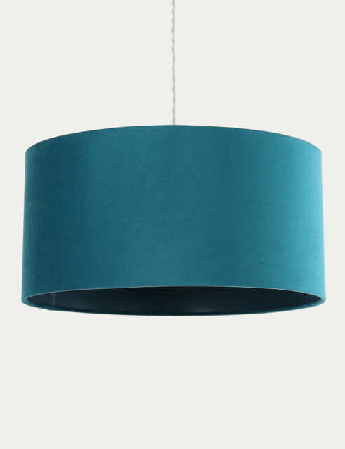 M&S Collection Velvet Oversized Ceiling Lamp Shade - Teal, Duck Egg ...