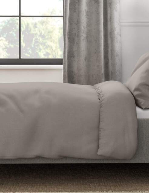 M&S Comfortably Cool Lyocell Rich Duvet Cover Dark Grey by Marks ...