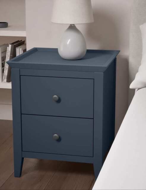 M&S Sandbanks Bedside Table Slate Blue by Marks & Spencer | ufurnish.com