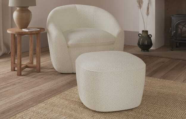 M&S Collection Curve Footstool - FTSL - Soft White, Soft White,Oatmeal ...