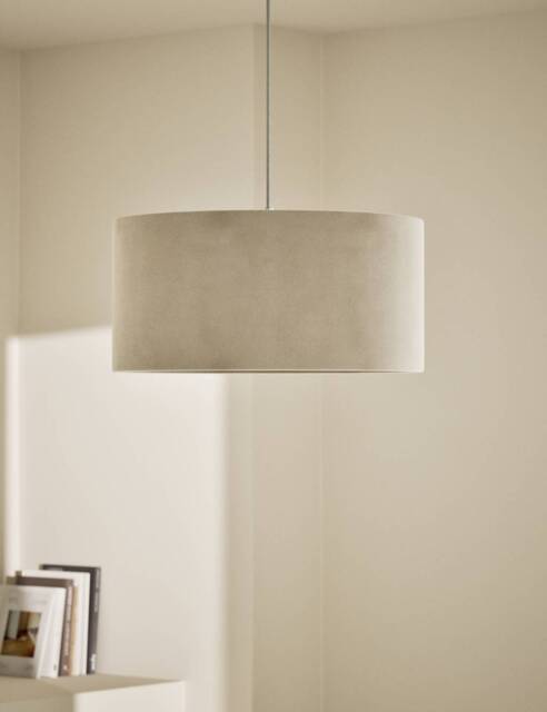 M&S Velvet Oversized Ceiling Lamp Shade Ivory by Marks & Spencer ...