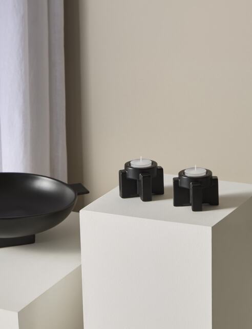 M&S X Kelly Hoppen Four Point Ceramic Tealight Holder - Black, Black by ...