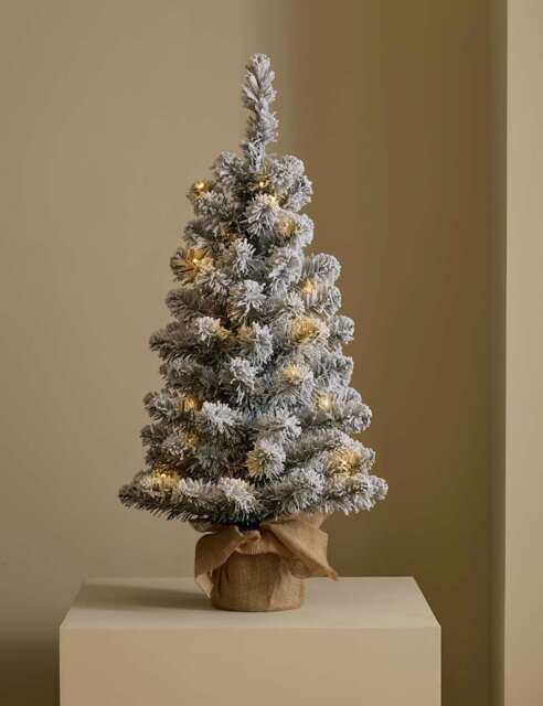 M&S 3ft Pre-LIt Snowy Christmas Tree White Mix by Marks & Spencer ...