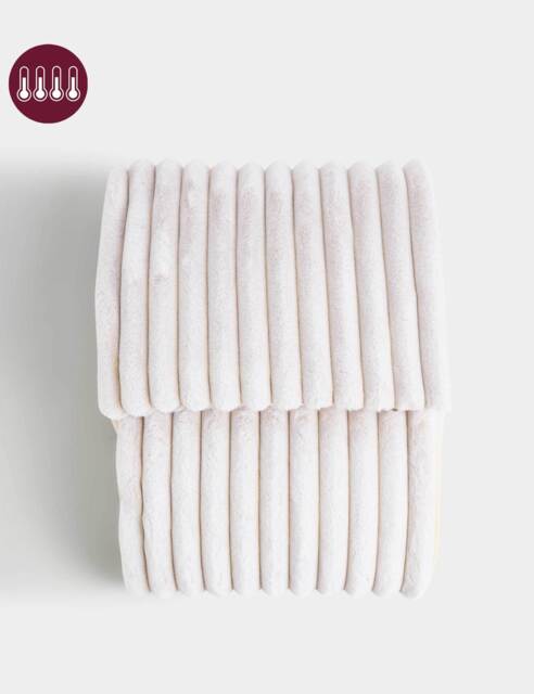 M&S Collection Ribbed Faux Fur Throw - MED - Natural, Natural by Marks ...
