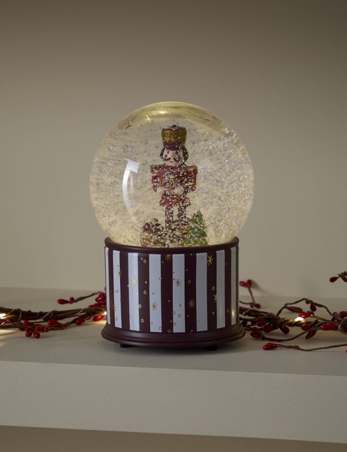 M&S Light Up Musical Nutcracker Snow Globe - Red Mix, Red Mix by Marks & Spencer | ufurnish.com
