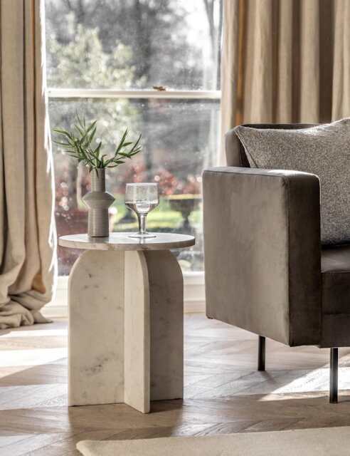 Gallery Direct Amalfi Round Side Table White by Marks & Spencer ...