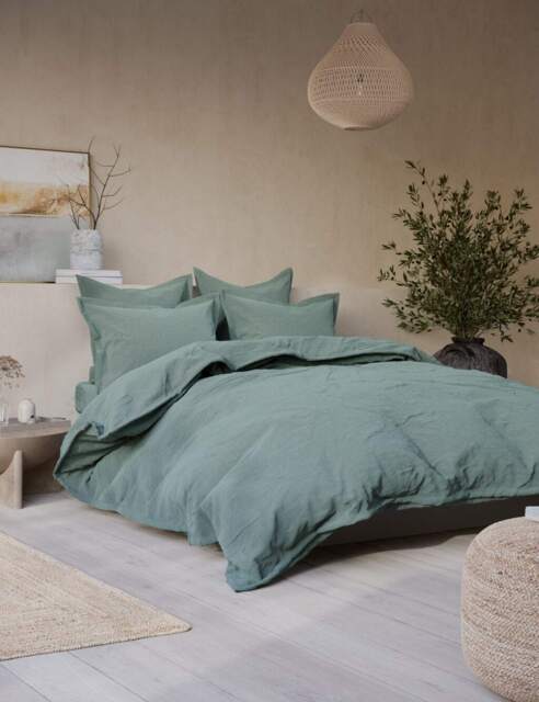 M&S X Fired Earth Washed Cotton Duvet Cover - SGL - Storm, Camella ...
