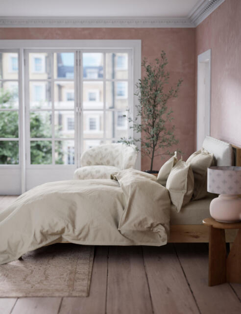 M&S X Fired Earth Washed Cotton Extra Deep Fitted Sheet - 6FT - Malm ...