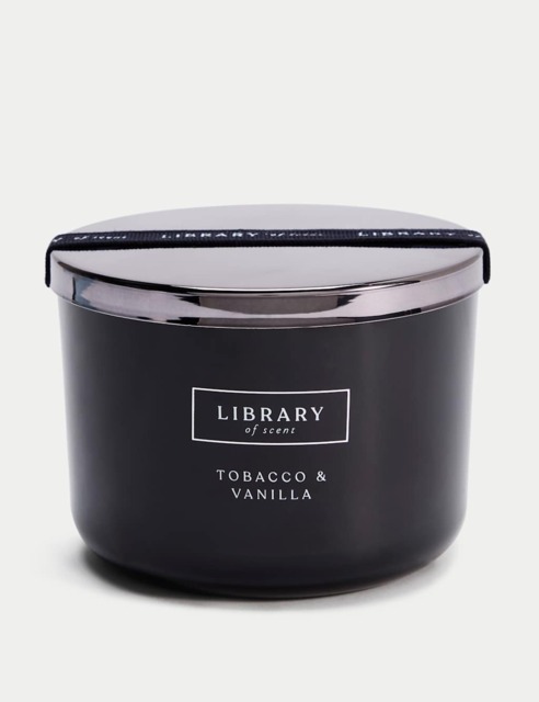 Library of Scent Tobacco & Vanilla Noir 3 Wick Candle Black by Marks ...