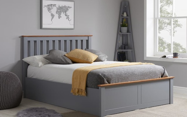 Birlea Phoenix Wooden Ottoman Bed Frame, Single, Blue by Mattress ...