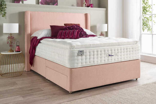 Relyon Sophia 3000 Pillow Top Mattress + Premium Divan Bed, Teal, 4 ...