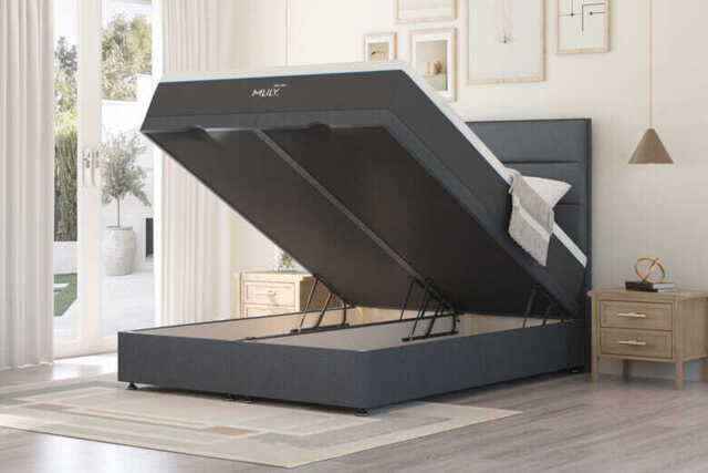 ?MLILY ? Polar 1800 Cool Gel Hybrid Mattress + Ottoman Divan Bed, Mink ...