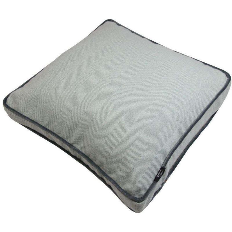 Deluxe Herringbone Duck Egg Blue Box Cushion 43cm x 43cm x 3cm by ...